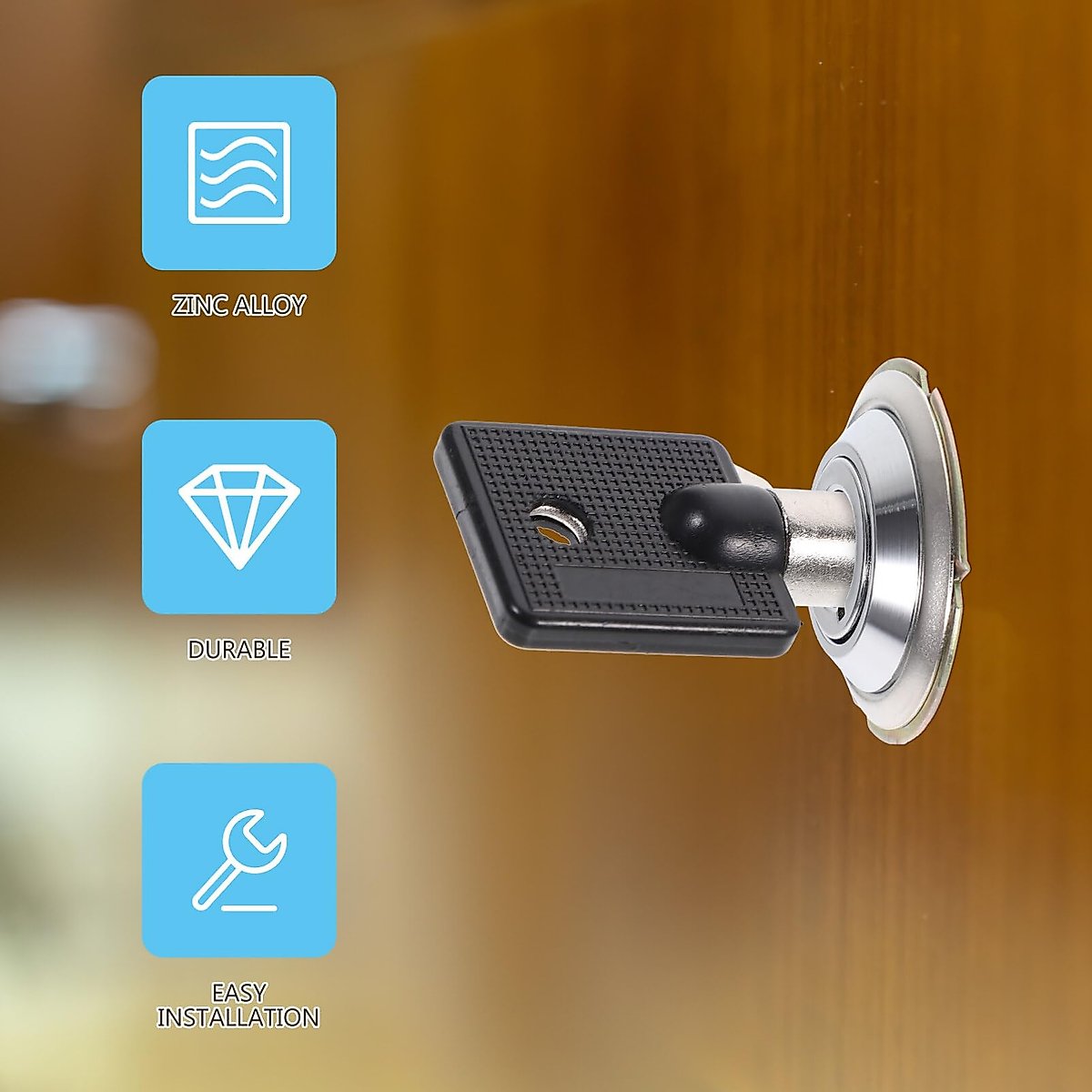 TEHAUX Vending Machine Lock Key, Tubular Cam Lock Soda Machine Lock Key Set Universal Snack Machine Lock Zinc Alloy Cam Lock with Key for Vending Machine Metal Tool Box (Random Style)