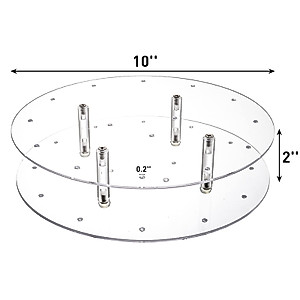 ZENFUN 2 Pack 16 Holes Cake Pop Display Stand, Acrylic Round Lollipop Stand Holder for Dessert Table, Weddings, Baby Shower, Birthday Party, Anniversaries, 10 Inch Diameter