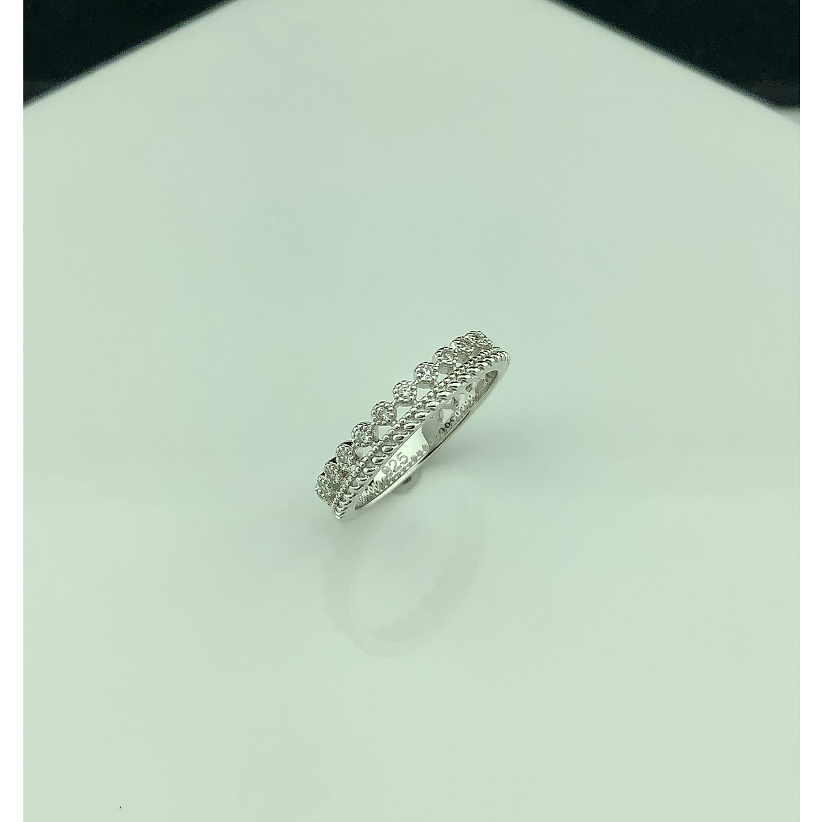SILVERCLOSEOUT Sterling Silver Double Row Cz Eternity Ring - Size 8