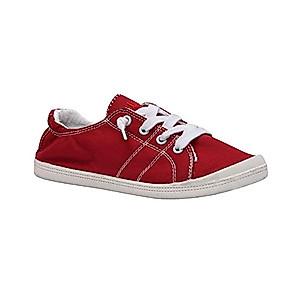 Dunes Sport Women's Reesa Canvas Sneaker, Red, 7