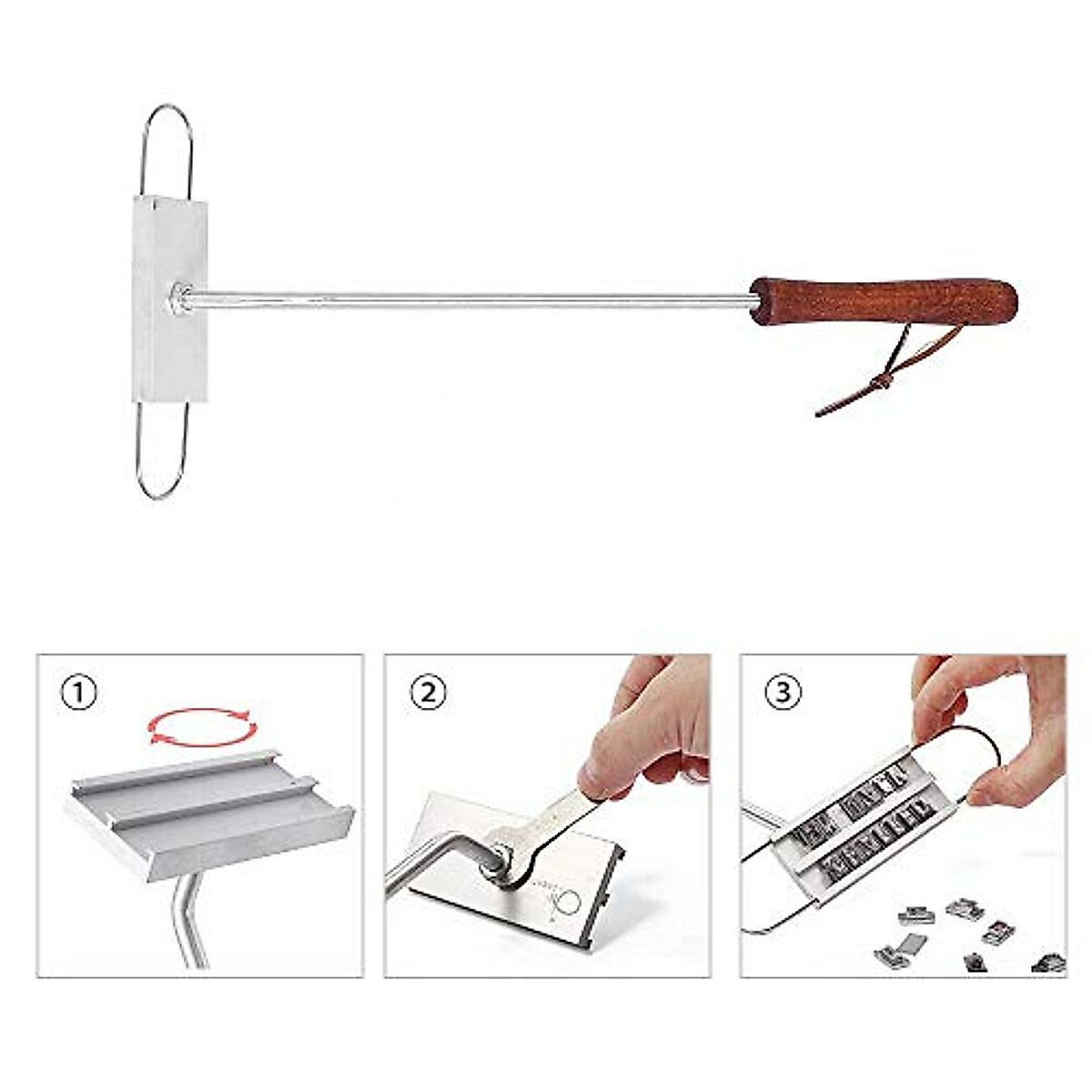 Anbt BBQ Branding Iron with Changeable Letters Perfect for Branding Steaks, Burgers, Chicken, Meat with Your Name Barbecue Steak Names Tool