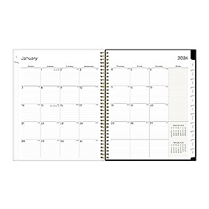 Blue Sky 2024 Weekly and Monthly Appointment Book and Planner, 8.5" x 11", Frosted Cover, Wirebound, Sheridan Black (137277-24)