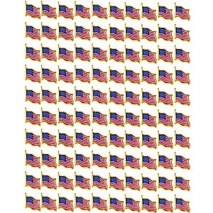 TANG SONG 50PCS American Flag Lapel Pins - Solid Metal USA Flag Lapel Pins Badge Pins brooch For Suit Jacket