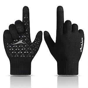 Achiou Winter Gloves for Men Women, Touch Screen Texting Warm Gloves with Thermal Soft Knit Lining,Elastic Cuff