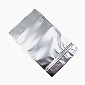 FERENLI 50 Pieces Aluminum Foil Mylar for Zip Bags Lock Plastic Heat Sealable Stand Up Food Storage Bag Coffee Beans Candy Zipper Lock Packing Pouch for Sample Reusable 6.3x9.4 inch