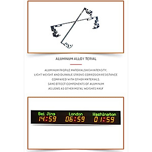THINKHONGHAO Zhong Xiaoxiao Brand LED red and Green Digital Electronic 3 City World Clock Summer Digital World Clock displays time Brightness at Different Times