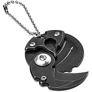 Guardman Coin Knife Keychain Tool Mens Stocking Stuffer Folding Pocket Knife With Utility Blade- Survival Carry Accessory For Men Dad Valentines Day Gifts