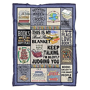 IORTY RTTY Book Lovers Gifts Reading Blanket Gifts for People Who Like to Read Gifts for Book Lovers Cozy Lightweight Flannel Throw Blanket 40X50 Inch