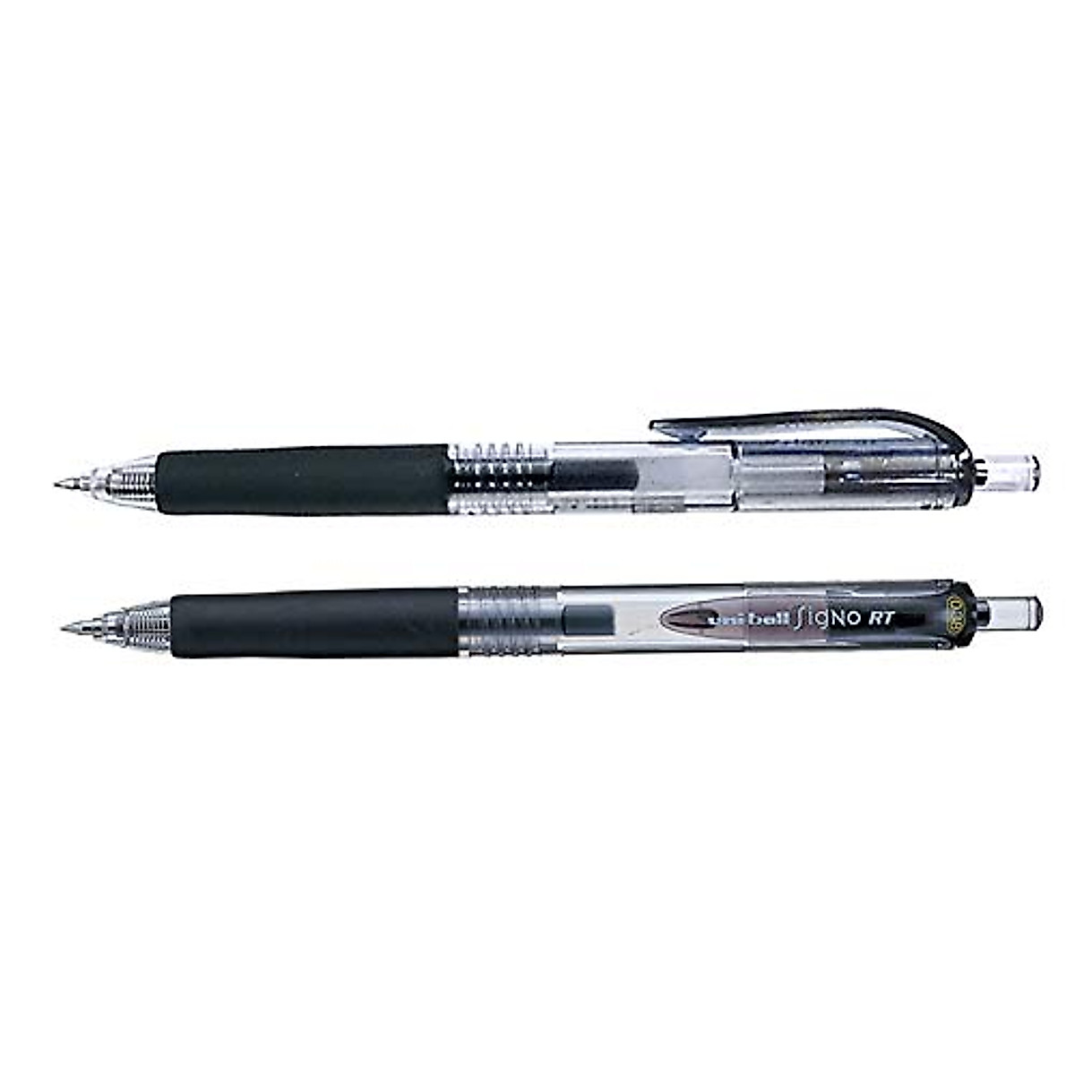 Uni-ball Signo RT Rubber Grip & Click Retractable Ultra Micro Point Gel Pens -0.38mm-black Ink- Value Set of 10