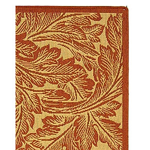 SAFAVIEH Courtyard Collection Accent Rug - 4' x 5'7", Natural & Terra, Non-Shedding & Easy Care, Indoor/Outdoor & Washable-Ideal for Patio, Backyard, Mudroom (CY2996-3201)