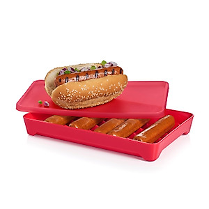 Tupperware Hotdog/Sausage/Bacon Keeper in Red