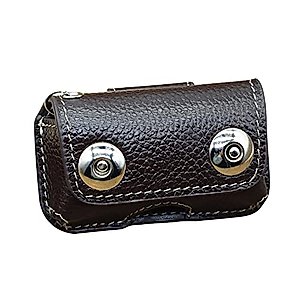 MoreChioce Men's Car Key Case, Leather Key Fob Holder with Magnetic Closure, Universal Key Chain, Coffee Brown