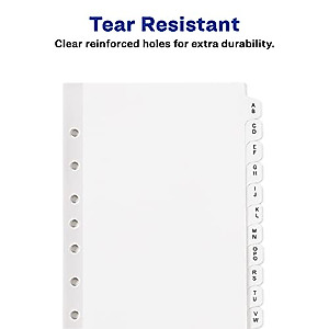 Avery A-Z Dividers, 12-Tab Sets, 8-1/2" x 5-1/2", 4 Binder Divider Sets (43131)