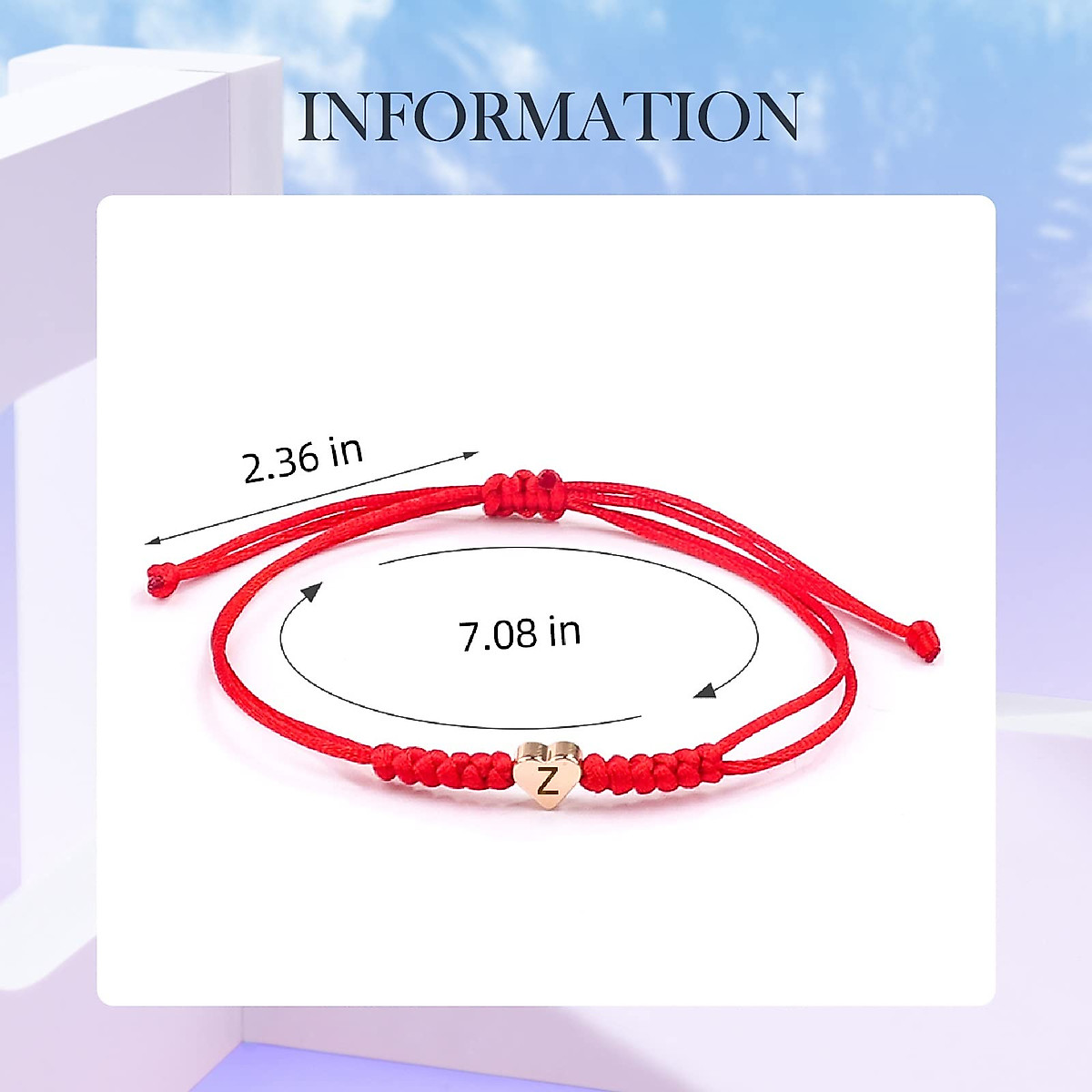 Red Initial Bracelet C Initial Letter Bracelets for Teen Girls Adjustable Red String Bracelets for Women Men Heart Shape Braided Bracelets Personalized Bracelet Birthday Mothers Day Gifts for Mom(C)
