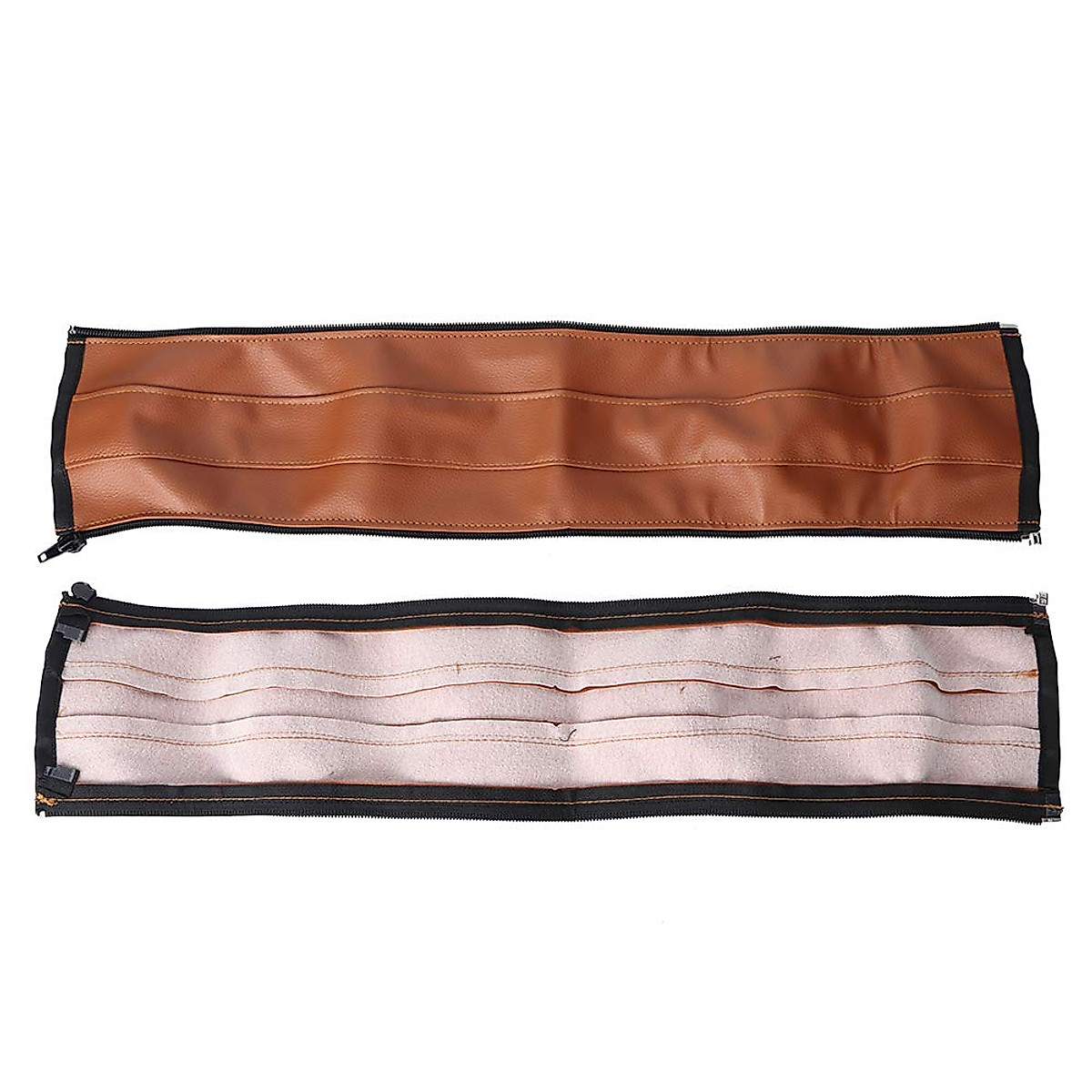 Stroller PU Leather Handle Sleeve Cover with Zipper Removable Baby Stroller Armrest Cover Stroller Accessories(Brown)