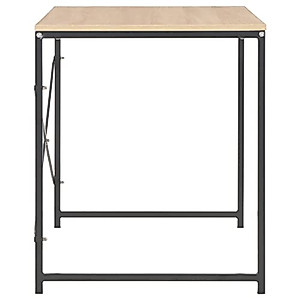 vidaXL Computer Desk Black and Oak 47.2"x23.6"x27.6"