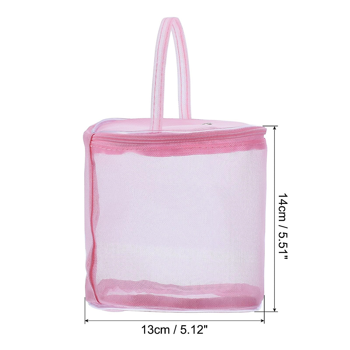 PATIKIL Yarn Storage Bag, 2 Pack Portable Crochet Knitting Bag Case Skein Ball Holder Mesh Organizer Crocheting Tote for Sewing Craft Projects, Pink