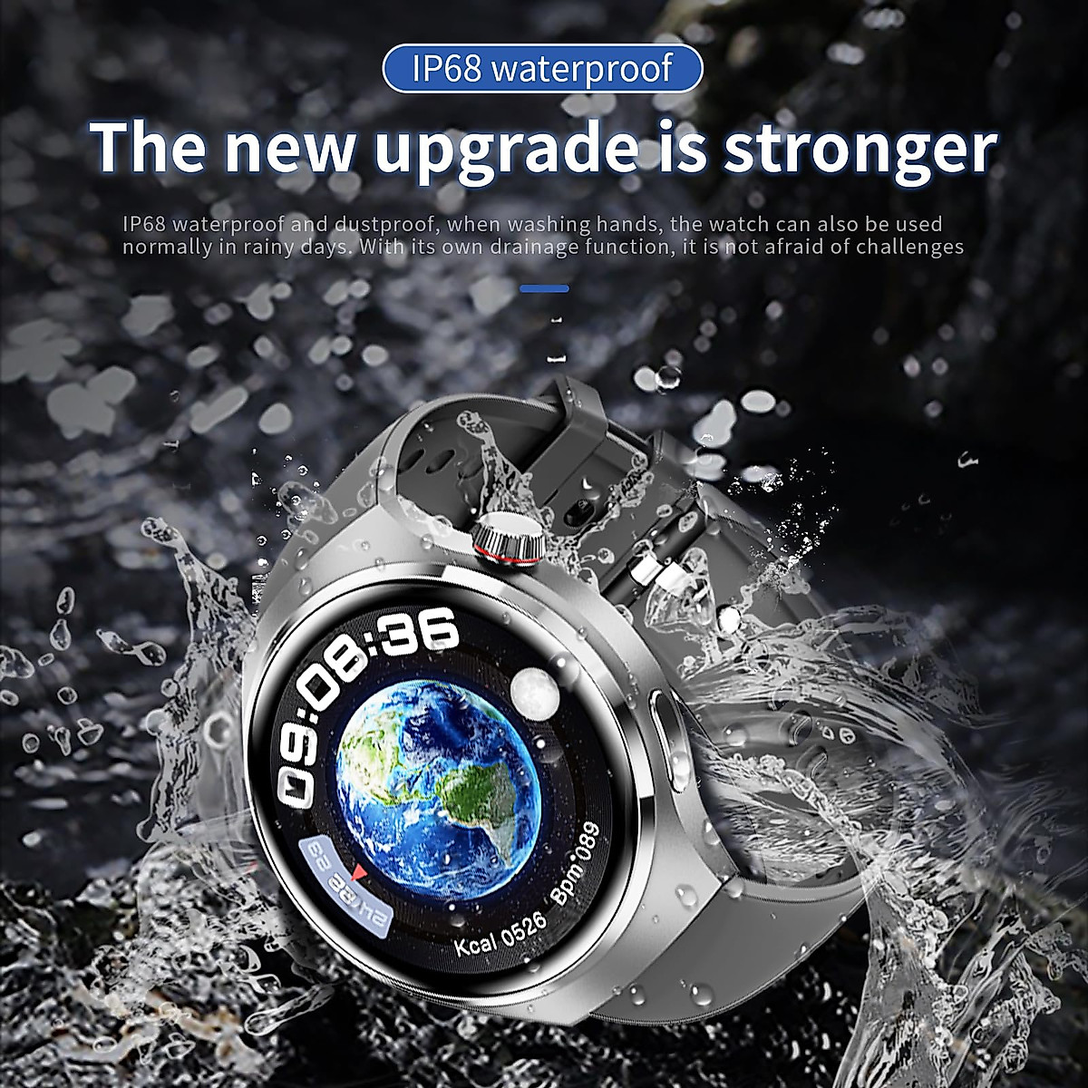 Dico Das Smart Watches with Bluetooth Call(Answer/Dial Calls), Sleep Monitor for iPhone/Android Phone,IP68 Waterproof(Black Circle)