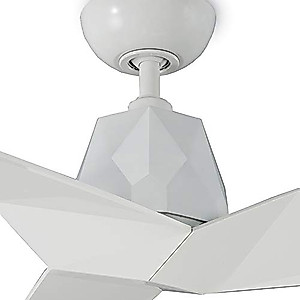 Vortex Smart Indoor and Outdoor 3-Blade Ceiling Fan 60in Gloss White with Remote Control works with Alexa, Google Assistant, Samsung Things, and iOS or Android App