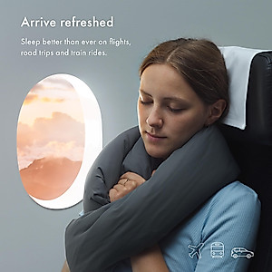 Huzi Infinity Pillow - Travel Neck Pillow - Versatile Soft 360 Support Scarf - Machine Washable - Home Travel Flight Road Trips (Ochre Yellow)