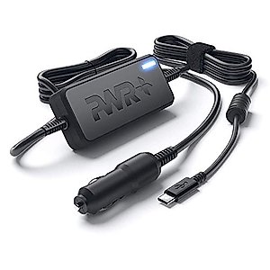 Pwr USB-C CAR Charger for Dell Latitude 11 12 13 5175 5285 5289 7275 7285 7370, Dell XPS 12 13 9370 9365, Dell Chromebook 11 3100 5190 - UL Listed 10 Ft Power Supply Cord 90W