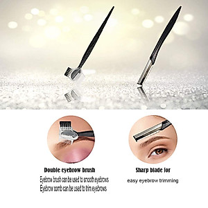 Eyebrow Razor,AWECOT 7 in 1 Eyebrow Kit,Face Razors Shavers for Women Multipurpose Exfoliating Dermaplaning Tool,Including Eyebrow Trimmer,Facial Razor,Eyebrow Scissors,Eyebrow Brush,Eyebrow Tweezers
