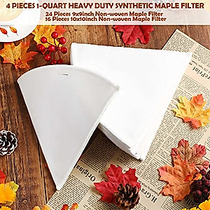 28 Pcs Maple Syrup Filter Set Includes 4 Pcs 1 Quart Heavy Duty Boiling Filter 24 Pcs 9 x 9 Inch Maple Syrup Pre Filters Maple Syrup Supplies for Maple Syrup Filtering Collection