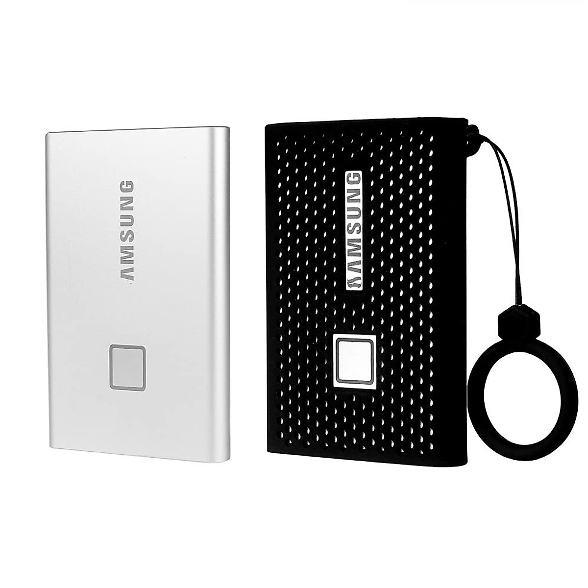 Portable SSD External Solid State Drives Silicone Protective Cover Designed for Samsung T7 (Silver)