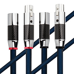 Monosaudio 17AWG Audiophile XLR Cables OFC Silver Plated Pair Female to Male Balanced Interconnect Cable Signal Cord Speaker Cables for Audio,Speakers,Subwoofers,Turntable,Amplifier,DAC(0.5M/1.6Ft)