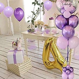Purple Balloons Metallic Purple Balloon, 50 Pcs 12inch Lavender Purple Lilac Confetti Balloons Purple Metallic Balloons for Birthday Baby Shower Bridal Shower Wedding Party Decorations
