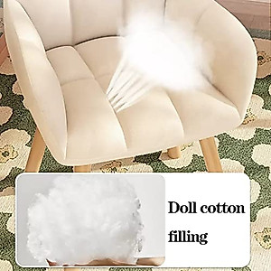 Armchair Fabric Lounge Accent Chair 360° Swivel Dining Chairs Velvet Upholstered Desk Chairs Ergonomic Office Chair with Arms and Wood Legs,Mid Century Modern Chair (Color : Green)