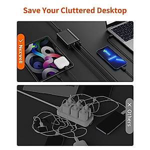 USB C Charger, Nexwell 100W GaN 6-Port Desktop USB Charging Station with 3 USB-C Ports +3 USB-A Ports, Portable PD Fast Charger for iPhone, iPad, Samsung Galaxy, 5ft Extension Cord