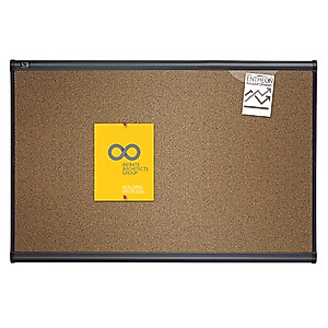 Quartet Cork Bulletin Board, Prestige, 4 x 3 feet, Graphite Finish Frame (244G)