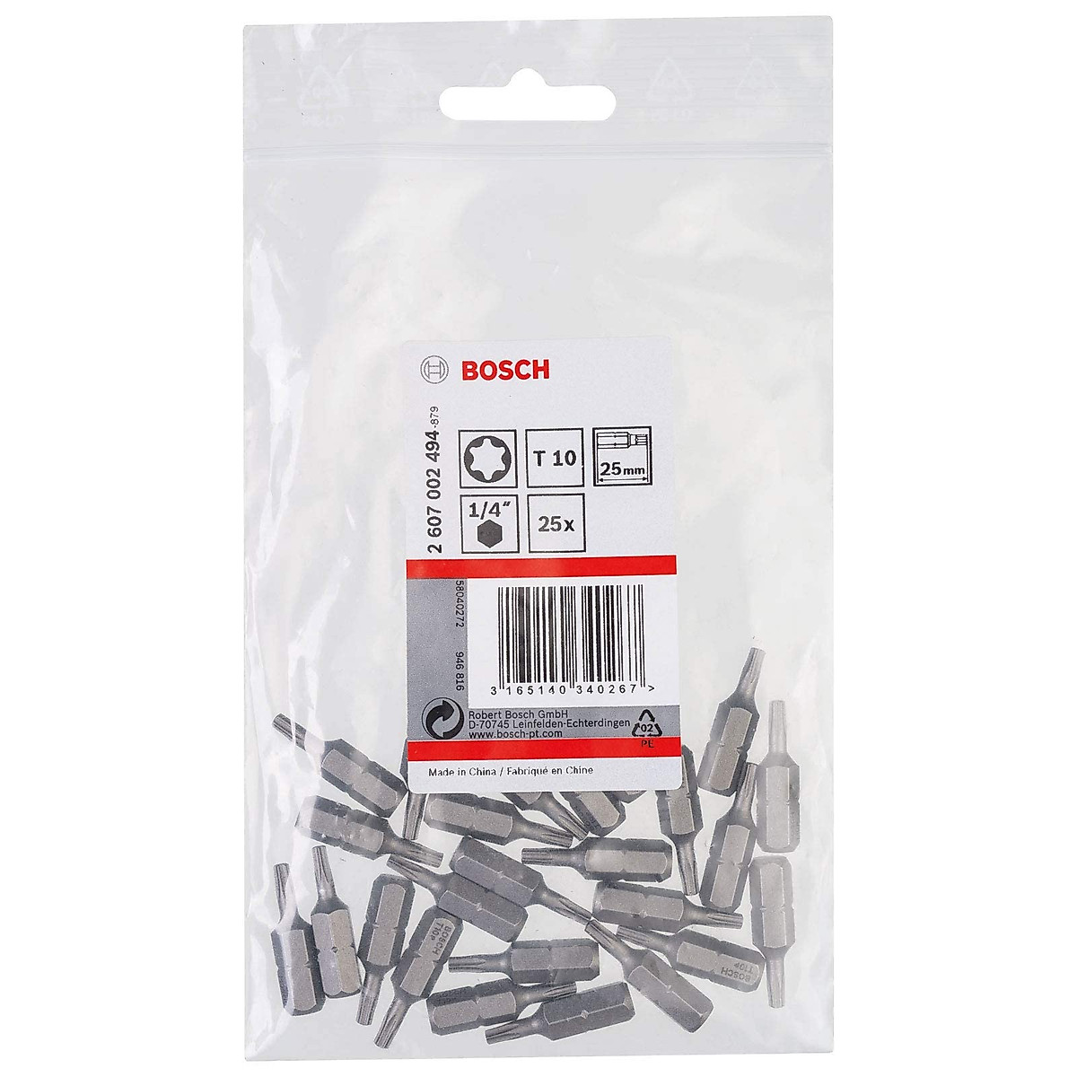 Bosch Professional 2607001616 Screwdriver bit Extra Hard, T25