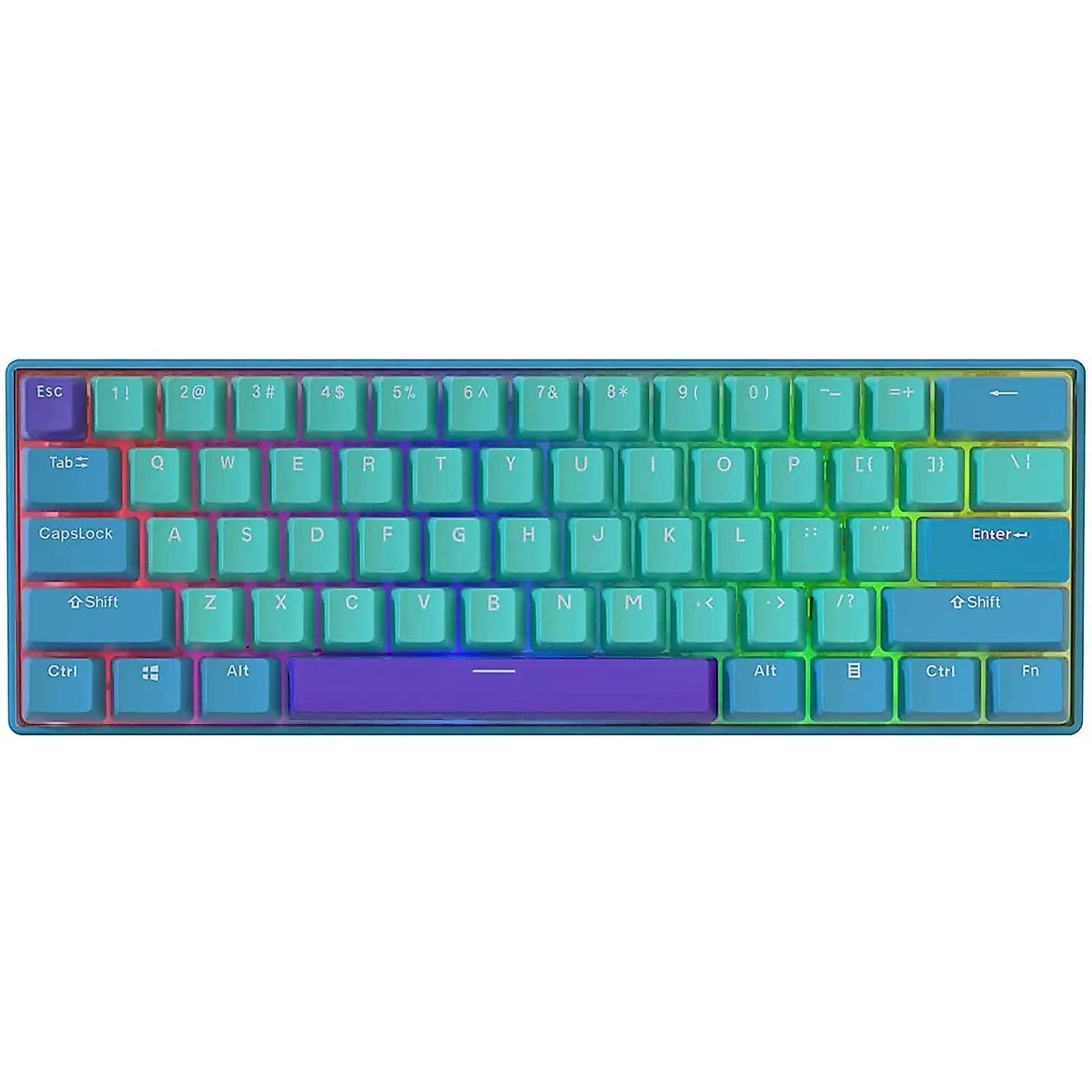 BOYI 60% Cherry MX Switch Green Mini Mechanical Keyboard, 61 Key Mini RGB PBT Keycap Type-C Wired NKRO Programmable Mechanical Gaming Keyboard(Cherry MX Brown Swtich)