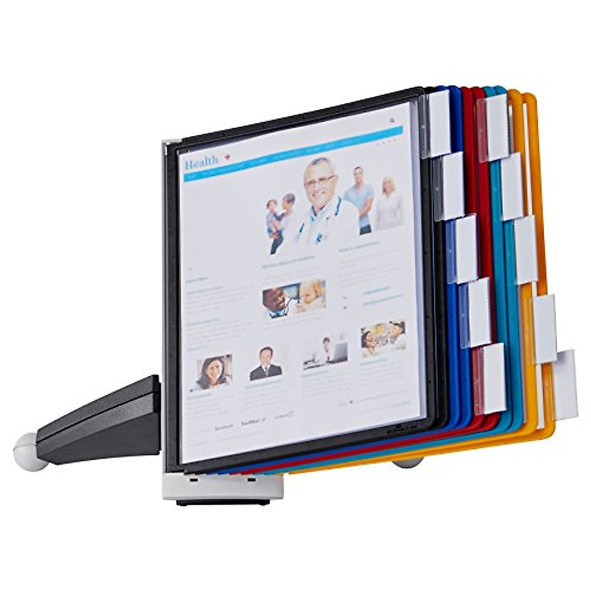 DURABLE Desktop Reference System, 10 Double-Sided Panels, Letter-Size, Assorted Colors, SHERPA Design (554200)