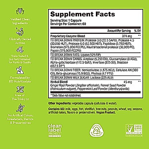 HUM Flatter Me Supplement for Daily Bloating - 18 Full Spectrum Digestive Enzymes to Support Food Breakdown - Ginger, Fennel Seed & Peppermint for Nutrient Absorption (Extra Strength)