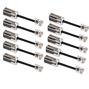 Uvital Telephone Cord Detangler(10 Pack), Anti-Tangle Telephone Handset Cable 360 Degree Rotating Landline Swivel Cord Untangler Black