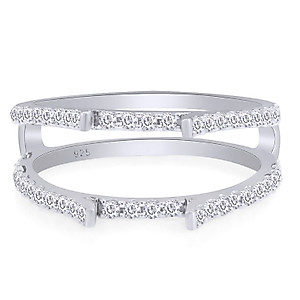 AFFY 1/2 Ct. Cathedral Ring Enhancer in 14K Gold Over Sterling Silver with Cubic Zirconia 0.5 Cttw Ring Size-8