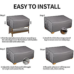 Thten Outdoor Loveseat Sofa Cover 2 Seater, 600D Heavy Duty Waterproof Patio Furniture Bench Cover, 57.9" W x 32.7" D x 31.1" H