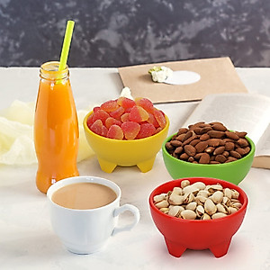 ZEAYEA Set of 18 Salsa Bowls, 12 oz Plastic Dipping Bowls, 4.5" Mexican Party Serving Bowls, Plastic Guacamole Bowls for Condiments, Dipping Sauces, Taco, Snack