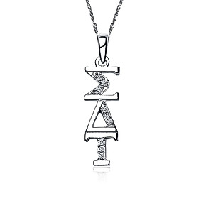 Greek Star Sigma Delta Tau Necklace with a 18" Silver Chain (SDT-P001)