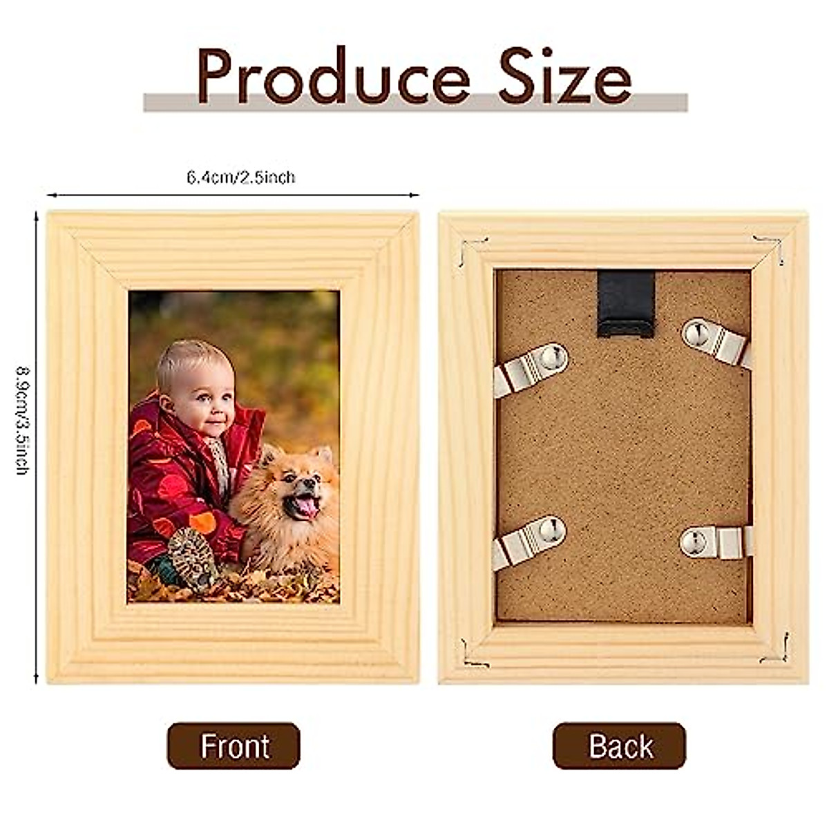 Kigley 6 Pcs 2.5 x 3.5 Inches Picture Frame Mini Rustic Picture Frames Wallet Size Wood Grain Table Desk Top Standing Fits Photo for Wall and Tabletop Picture Display