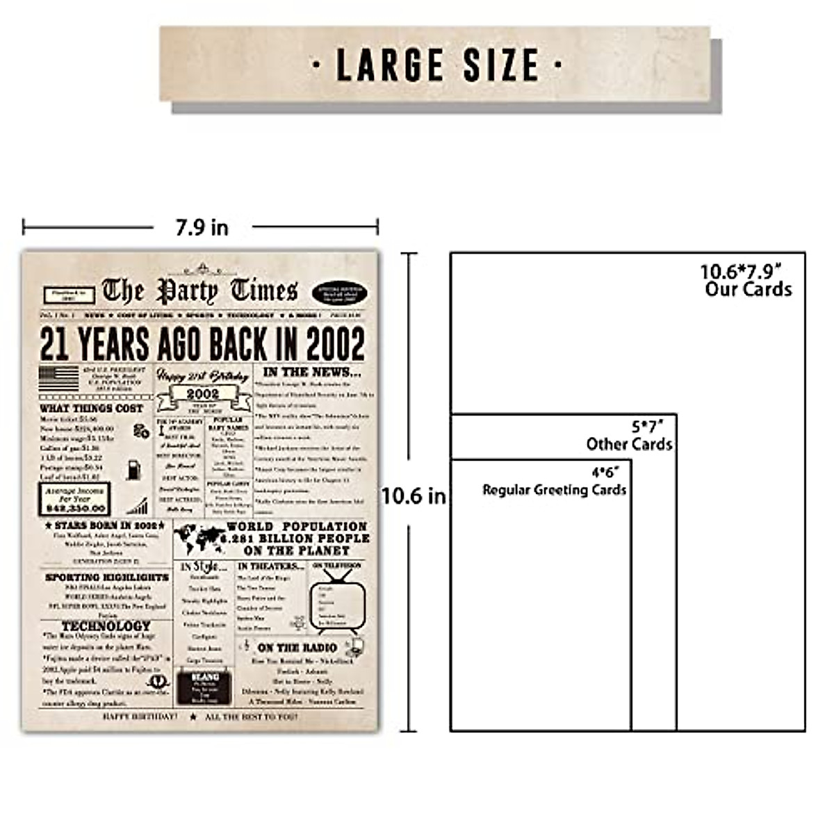 Unique 21st Birthday Card Gift Ideas, Funny 21st Birthday Party Decorations for Her Him, Best 21 Year Old Birthday Gifts for Son Daughter,Jumbo 21 Birthday Gifts for Boys Girls Niece Nephew…