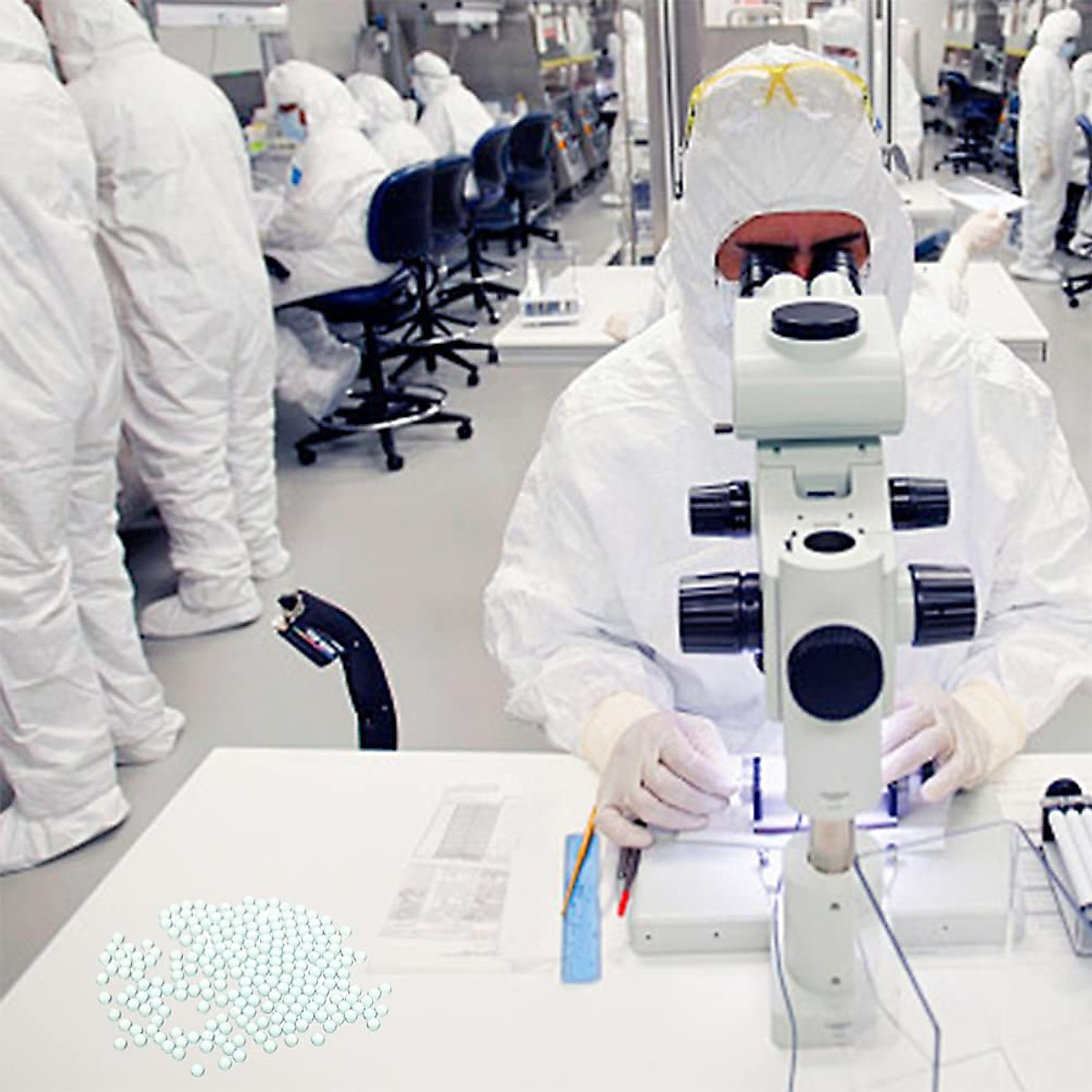 1 Pack Experimental Glass Beads Soda Lime Glass Beads Soda Glass Beads High Precision Glass Bead Round Clear Glass Ball Round Glass Beads High Precision Experimental Supply Mix Set