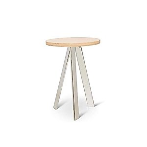 Round Bar Table with Chrome Plated Steel Base