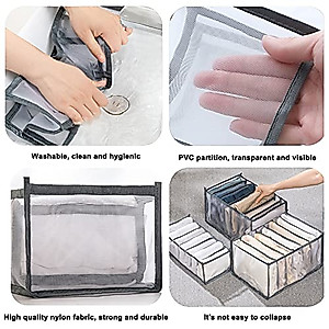 TUNKENCE Wardrobe Clothes Organizer Clothing Storage Drawer Organizer Divider Foldable for Storing T-shirt Pants Jeans, Socks, Underwear, Bras, Ties, Accessories