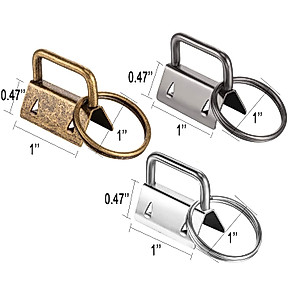 Qovydx 40PCS Key Fob Hardware Set, 39PCS 1 Inch Keychain Hardware with 1PCS Key Fob Pliers for Wristlet Keychain, Key Lanyard and Key Chain Making Hardware Supplies