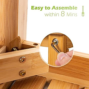 OasisCraft Corner Shower Bench Bamboo Shower Stool for Inside Shower Corner Shelf Shower Seat Bathroom Spa Stool with Shelf