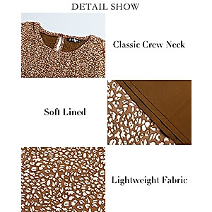 BTFBM Women Casual Long Sleeve Crew Neck Fall Dress Bohemian Relaxed Fit Floral Flowy Maxi Dresses Tiered Cocktail Dress（Floral Brown, Small